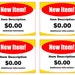 Editable "new Item!" Sign Template (red/yellow 4 Up) Microsoft Word ...