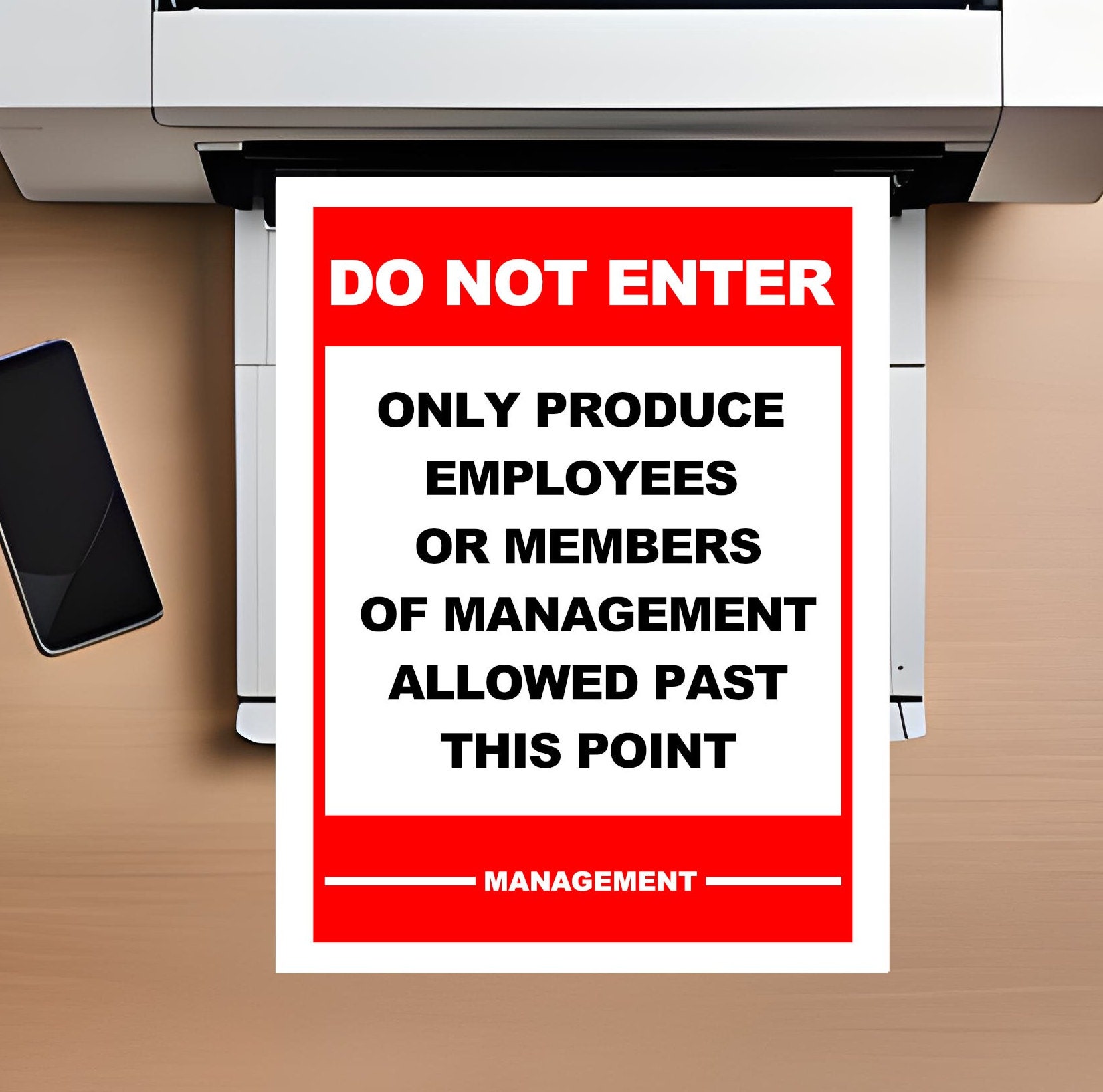 Produce Employees Only Printable Sign (PDF and JPEG) for Grocery Store ...