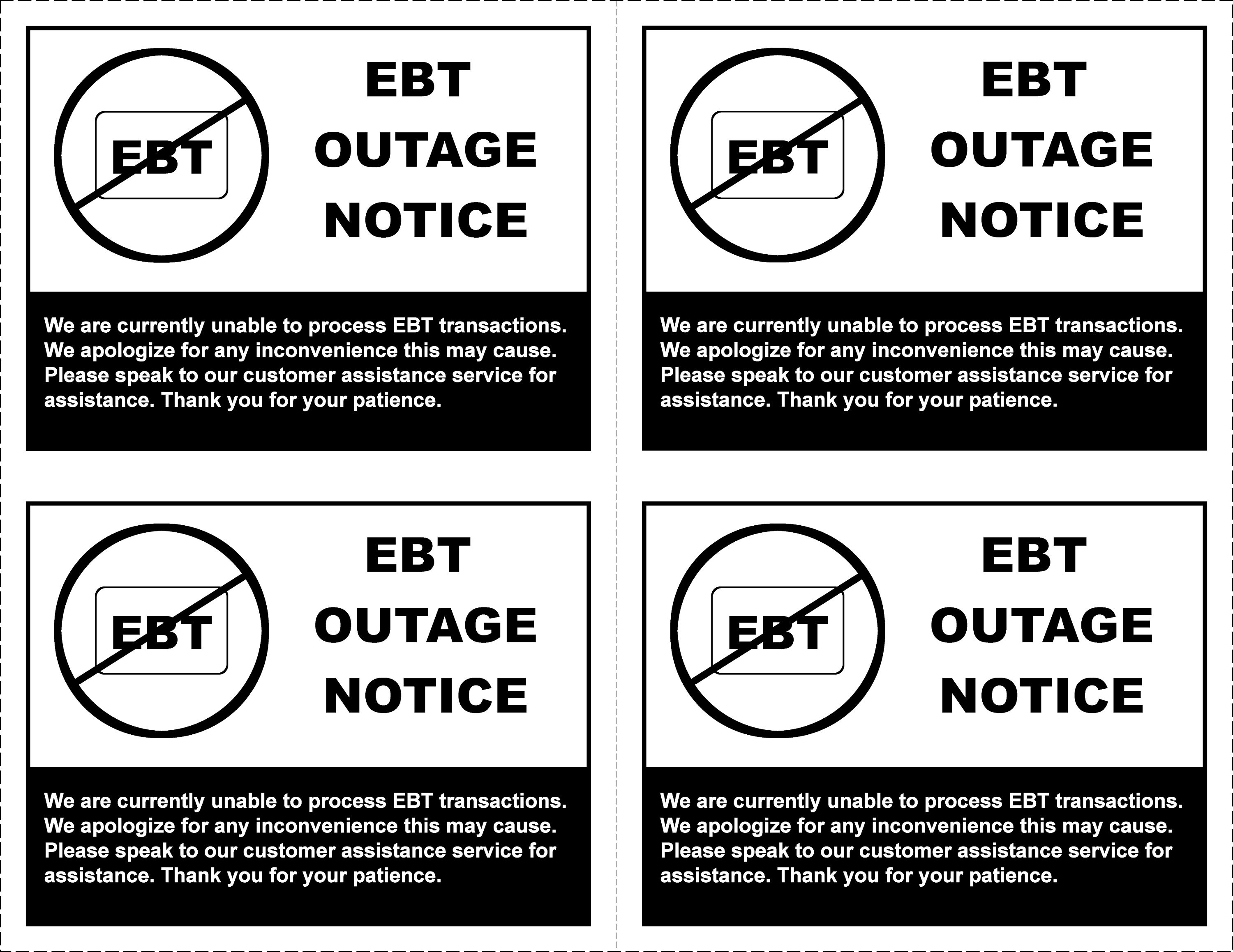 EBT Outage Management Bundle: PDF Signs, Editable MS Word Procedure ...
