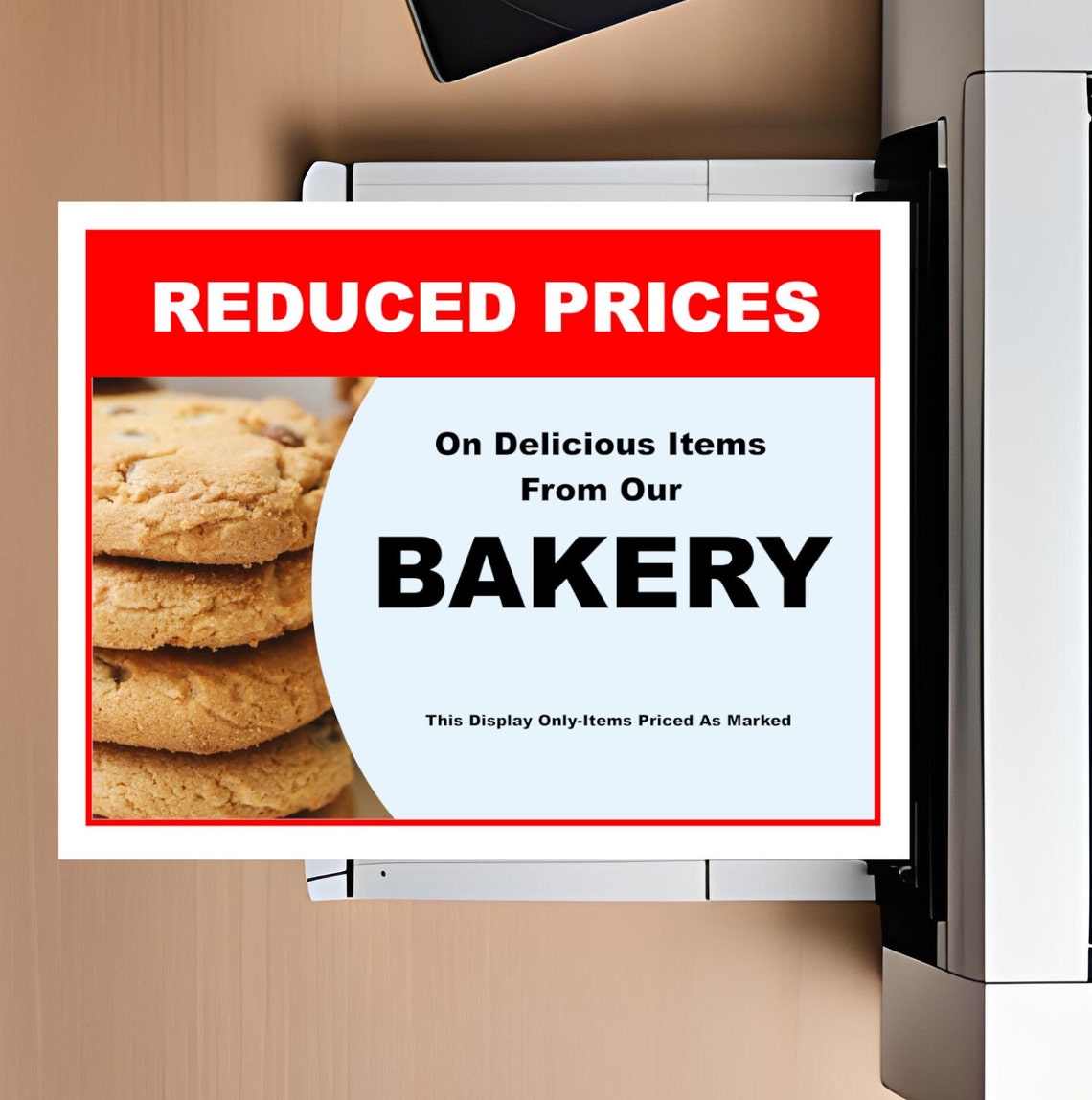 Reduced Prices on Items From Our Bakery Printable PDF and JPEG Sign 8.5 ...