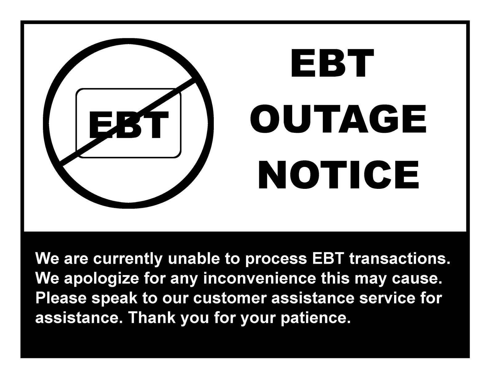 EBT Outage Management Bundle: PDF Signs, Editable MS Word Procedure ...