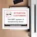 EBT System Temporarily Down Printable Sign (PDF and JPEG) for Store ...