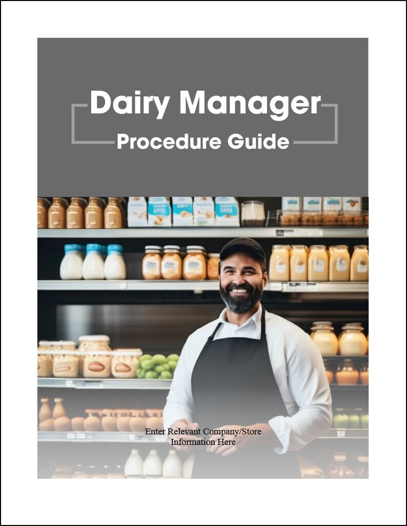 Grocery Store Dairy Department Manager Procedure Guide MS Word Editable ...