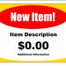 Editable "new Item!" Sign Template (red/yellow 1 Up) Microsoft Word ...