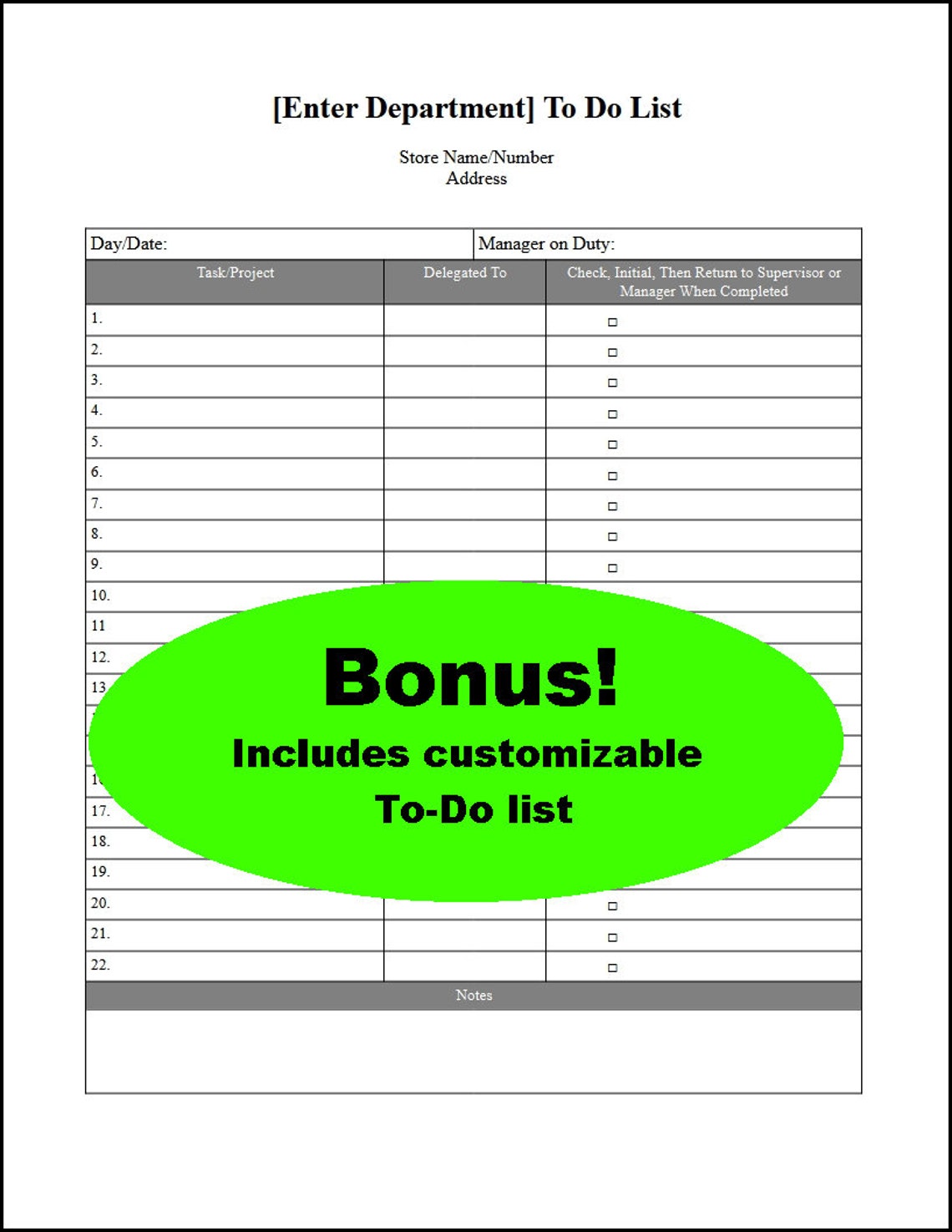 Grocery Store Stock Crew Employee Procedure Guide MS Word Editable ...