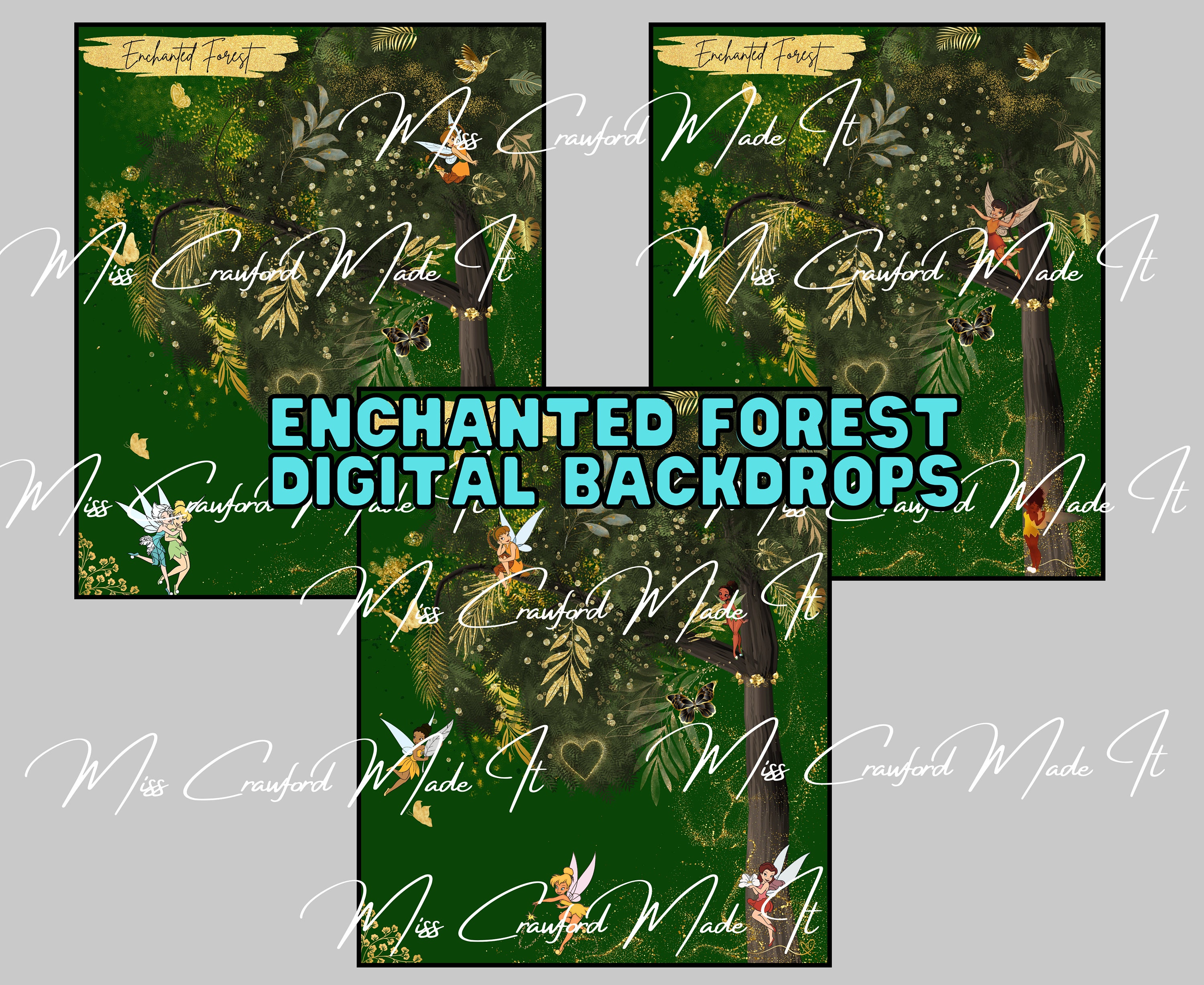 Enchanted Forest Digital Backdrops: Prom, Major Event, Fairies ...