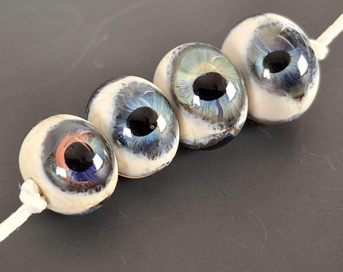 Lampwork Glass 4 Eyes Beads Set, Realistic Eyes - Etsy