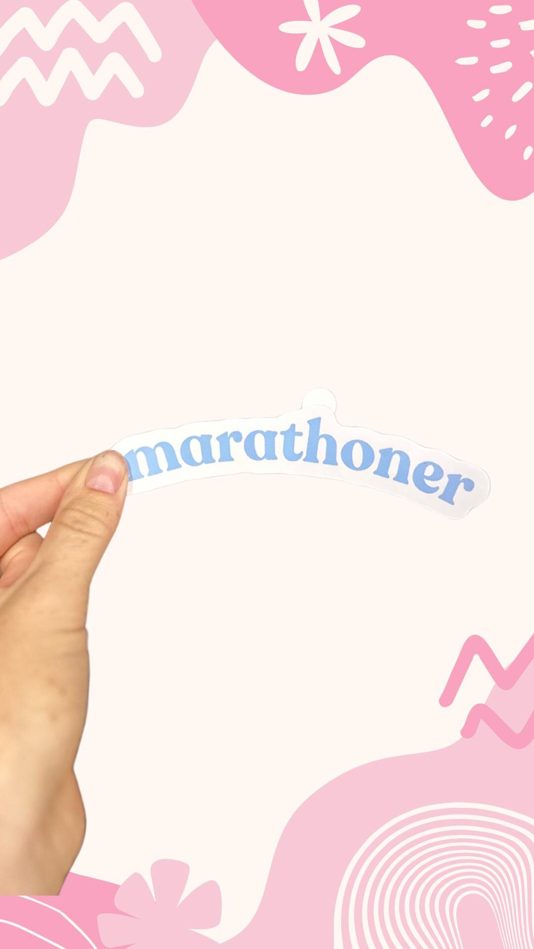 Light Blue "marathoner" Vinyl Sticker | Runner Gift - Etsy