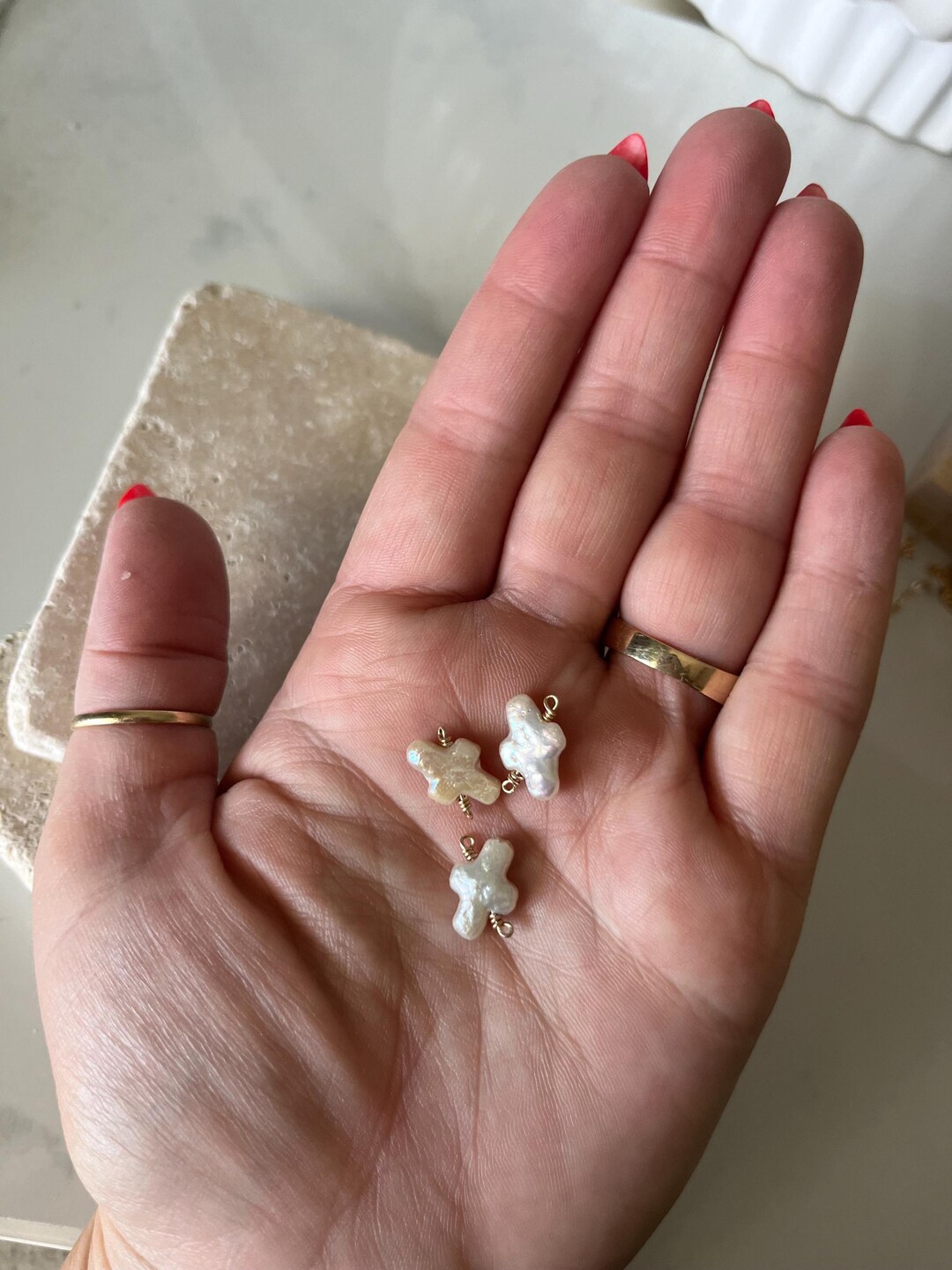 Freshwater Pearl Cross, Cross Connector, Gold Filled or Sterling Silver ...