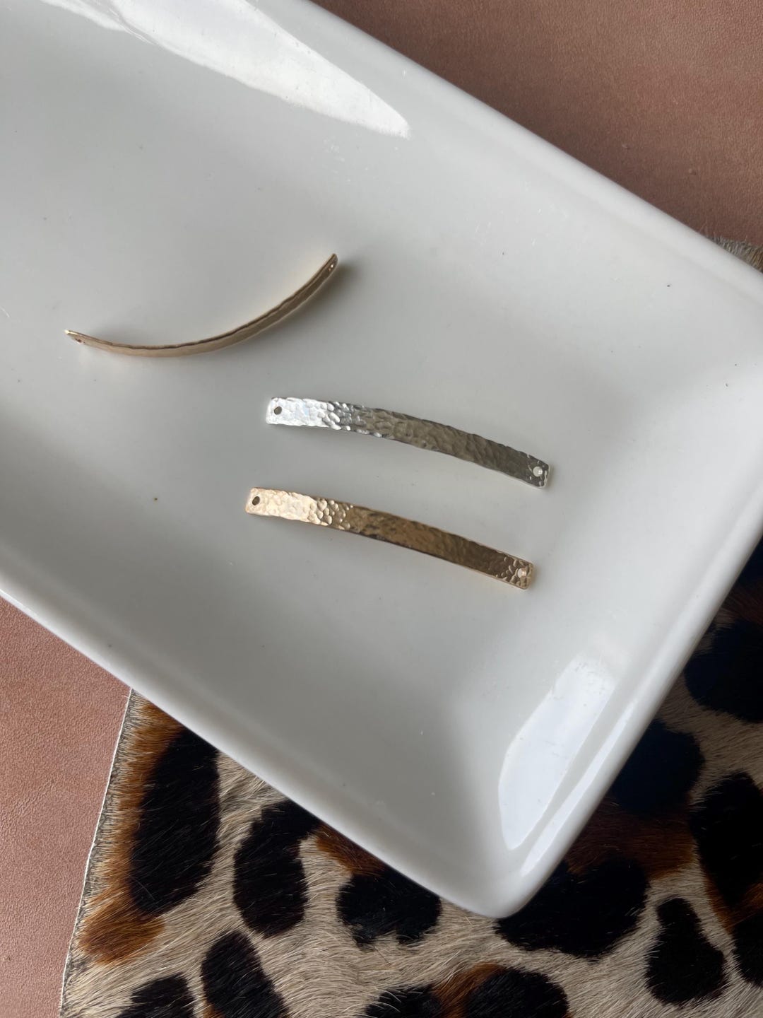 Hammered Bar Connector, Permanent Jewelry, PJ Supply, Charm, Connector ...