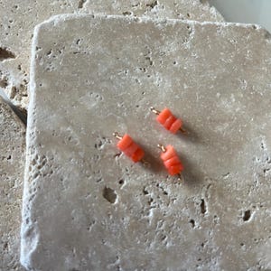 Orange Bamboo Coral Heishi Connectors Gold Filled or Sterling Silver ...