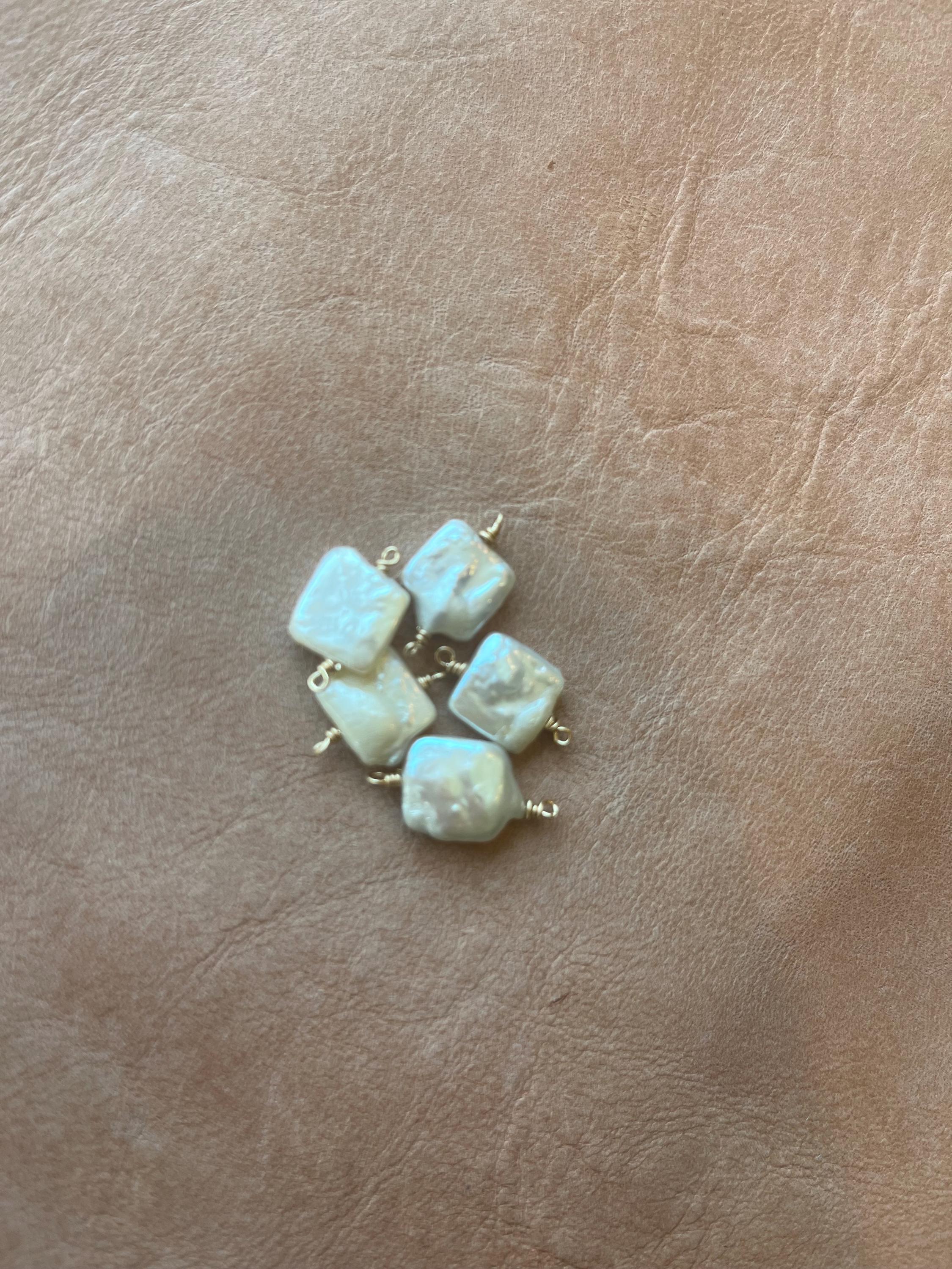 Freshwater Pearl Square, Pearl Connector, Gold Filled or Sterling ...