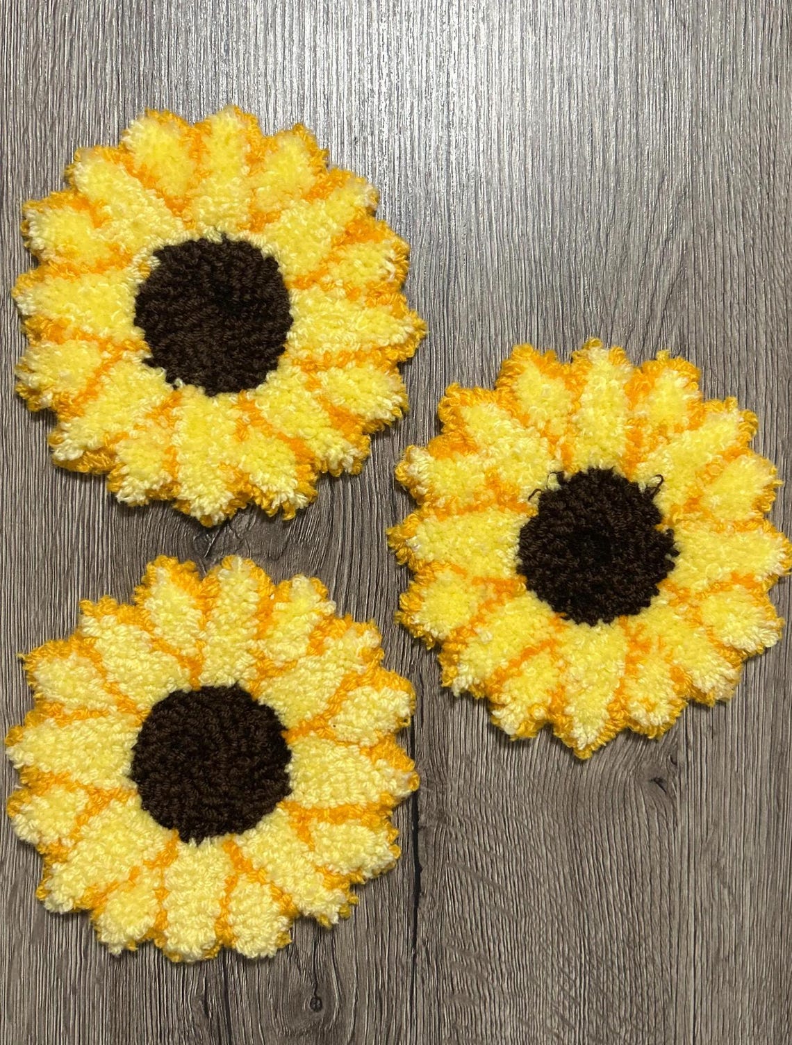 Tufted Mug Rugs, Punch Needle Coasters, Punch Needle Mug Rugs, Handmade ...