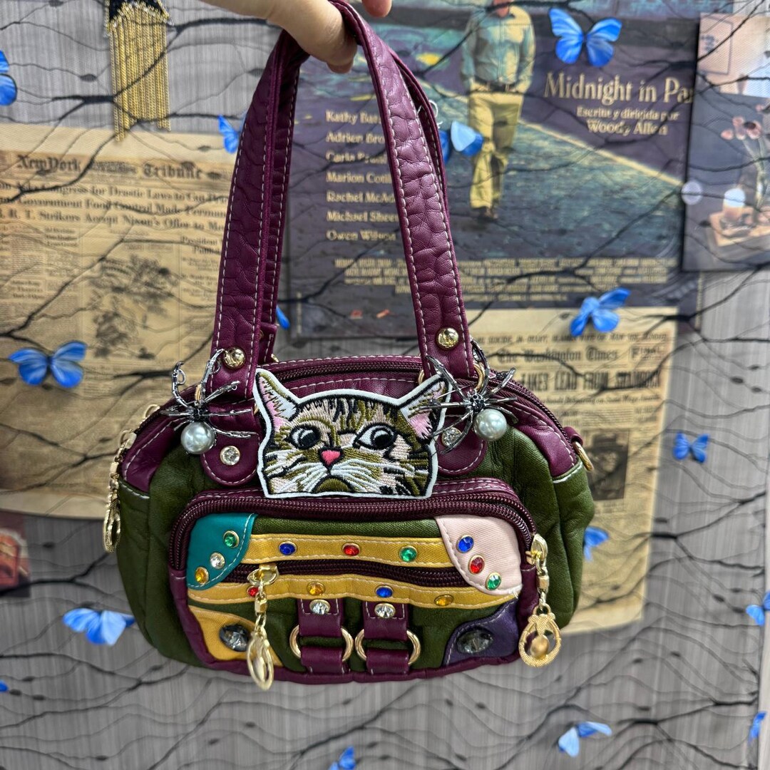 Mini Cute Cat Pacth Themed Handbag for Women Original Small Crossbody ...