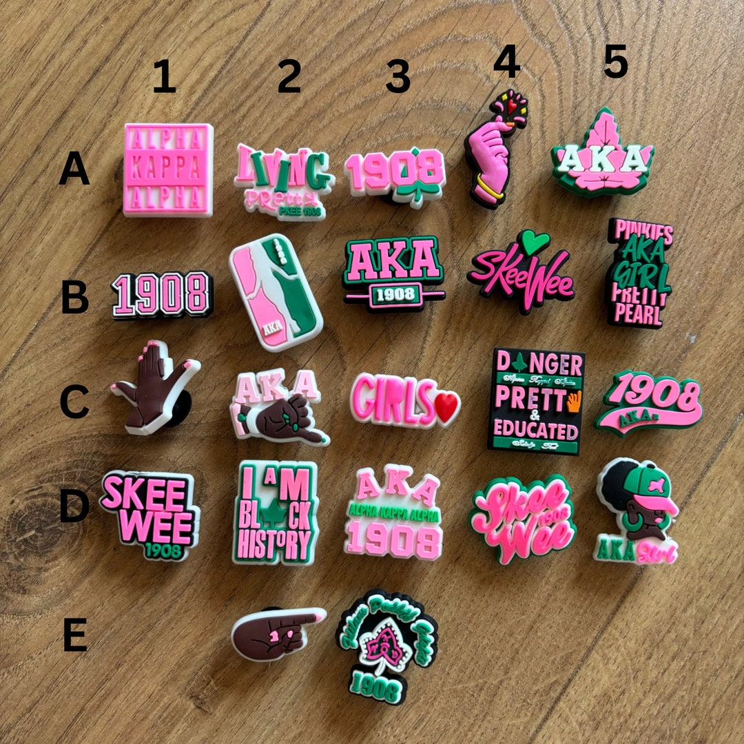 Alpha Kappa Alpha Croc Charms - Etsy