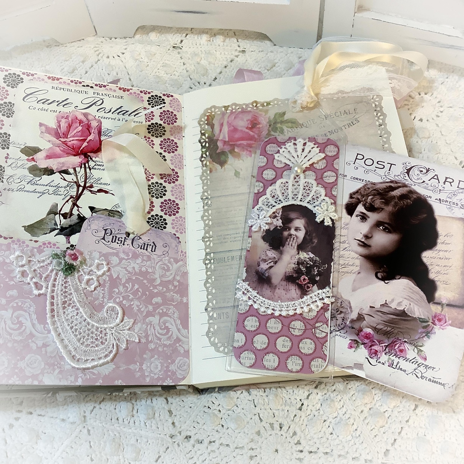 Embellished Victorian Journal: Old Photos French Theme Lace Blank Lined ...