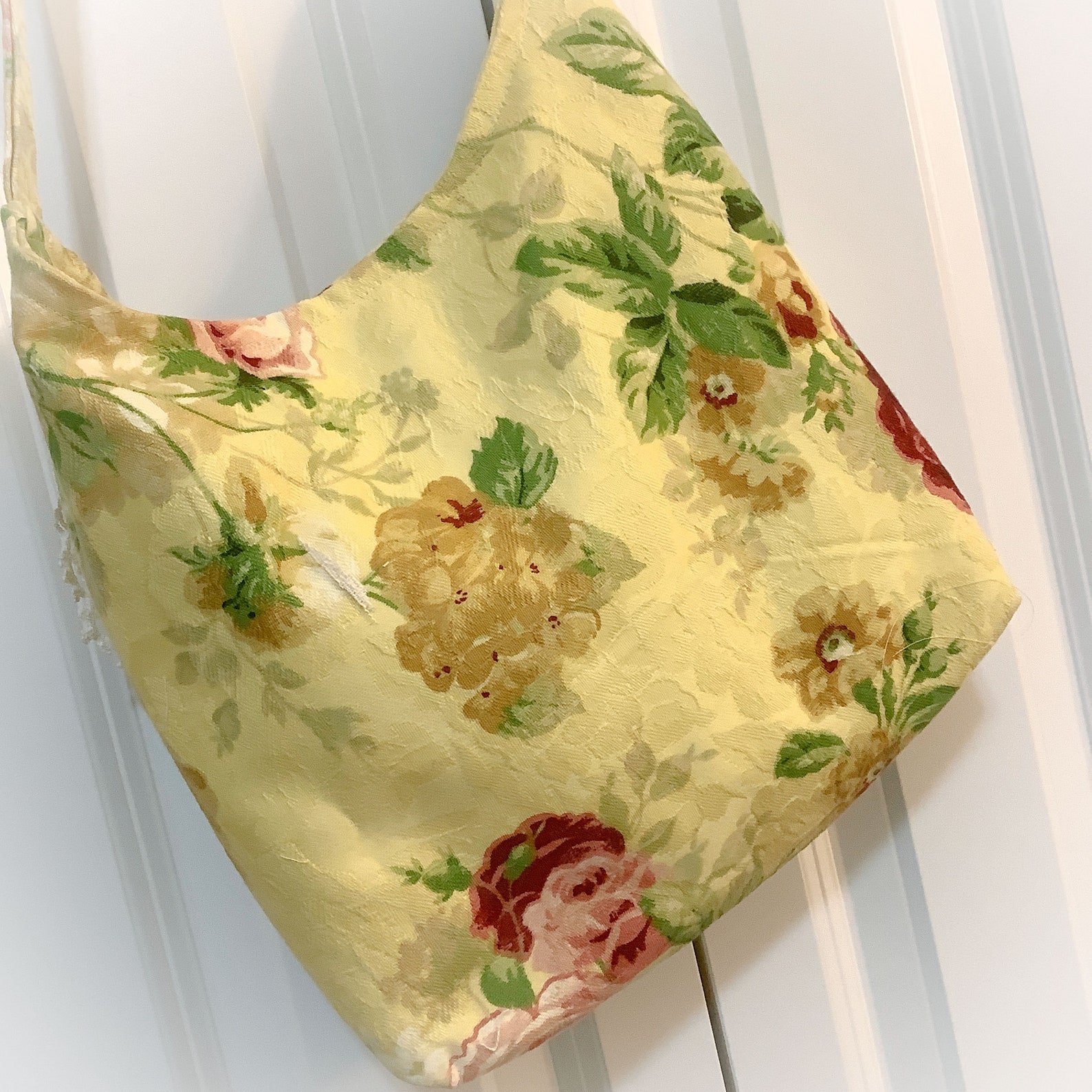 Butter Yellow Tote Handbag Red Rose Handbag With Shoulder - Etsy