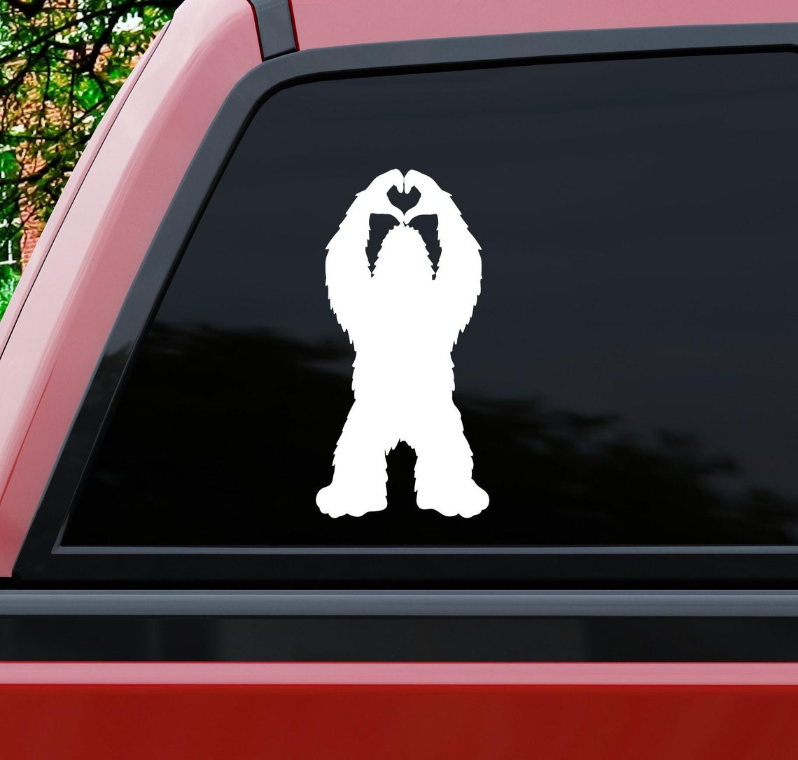 Bigfoot Heart Vinyl Decal - Sasquatch Window Sticker - Etsy