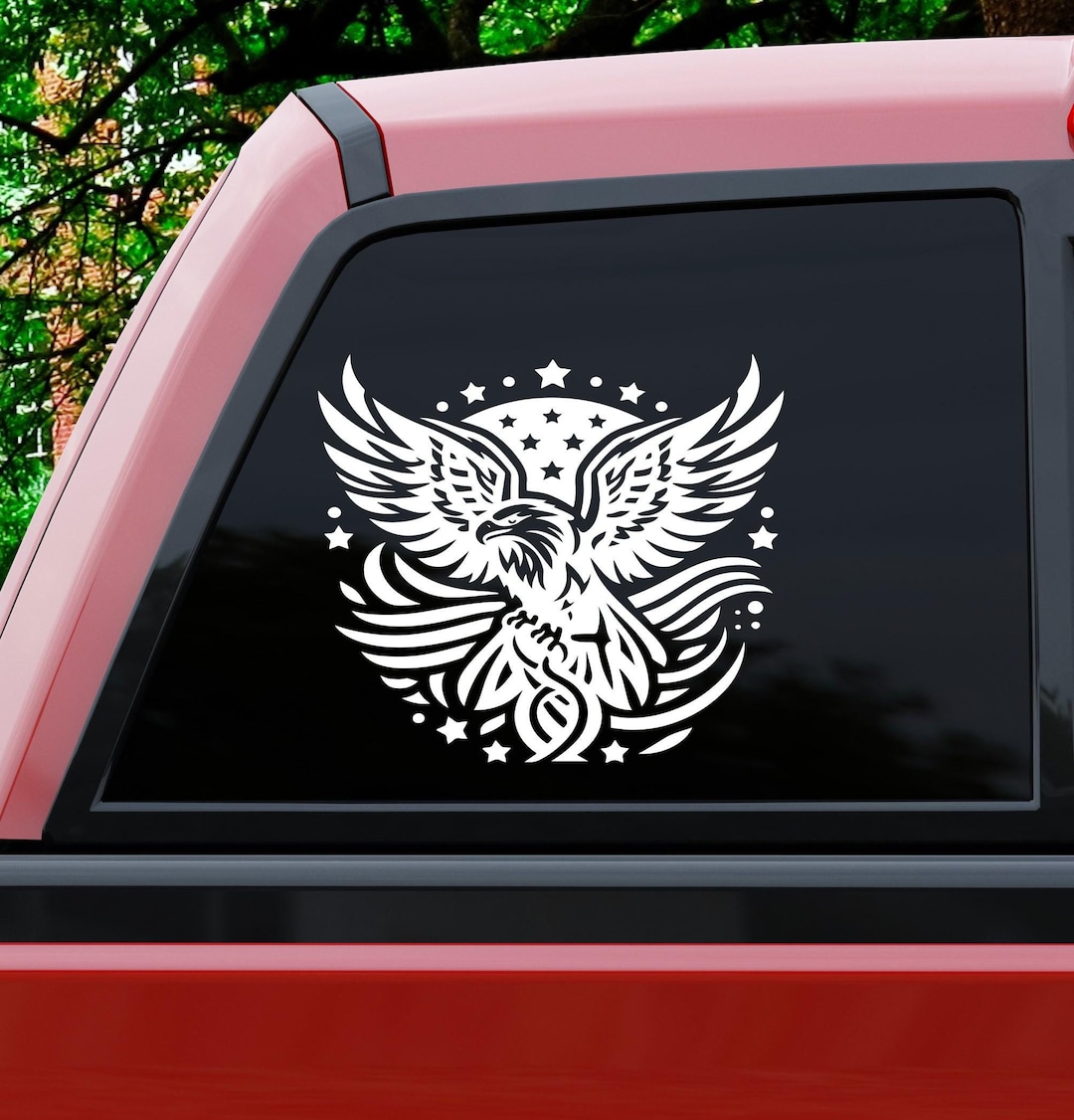 Eagle Decal, Eagle Bumper Sticker, Eagle Flag Decal, Patriotic Eagle ...