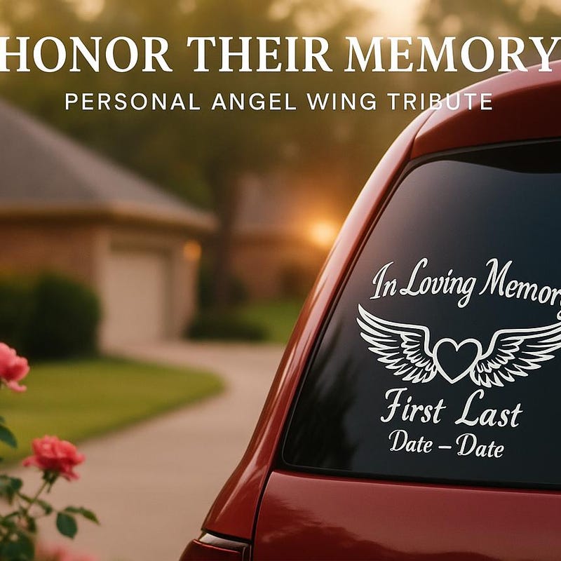Car Decals Personalized Heaven Wings - Etsy