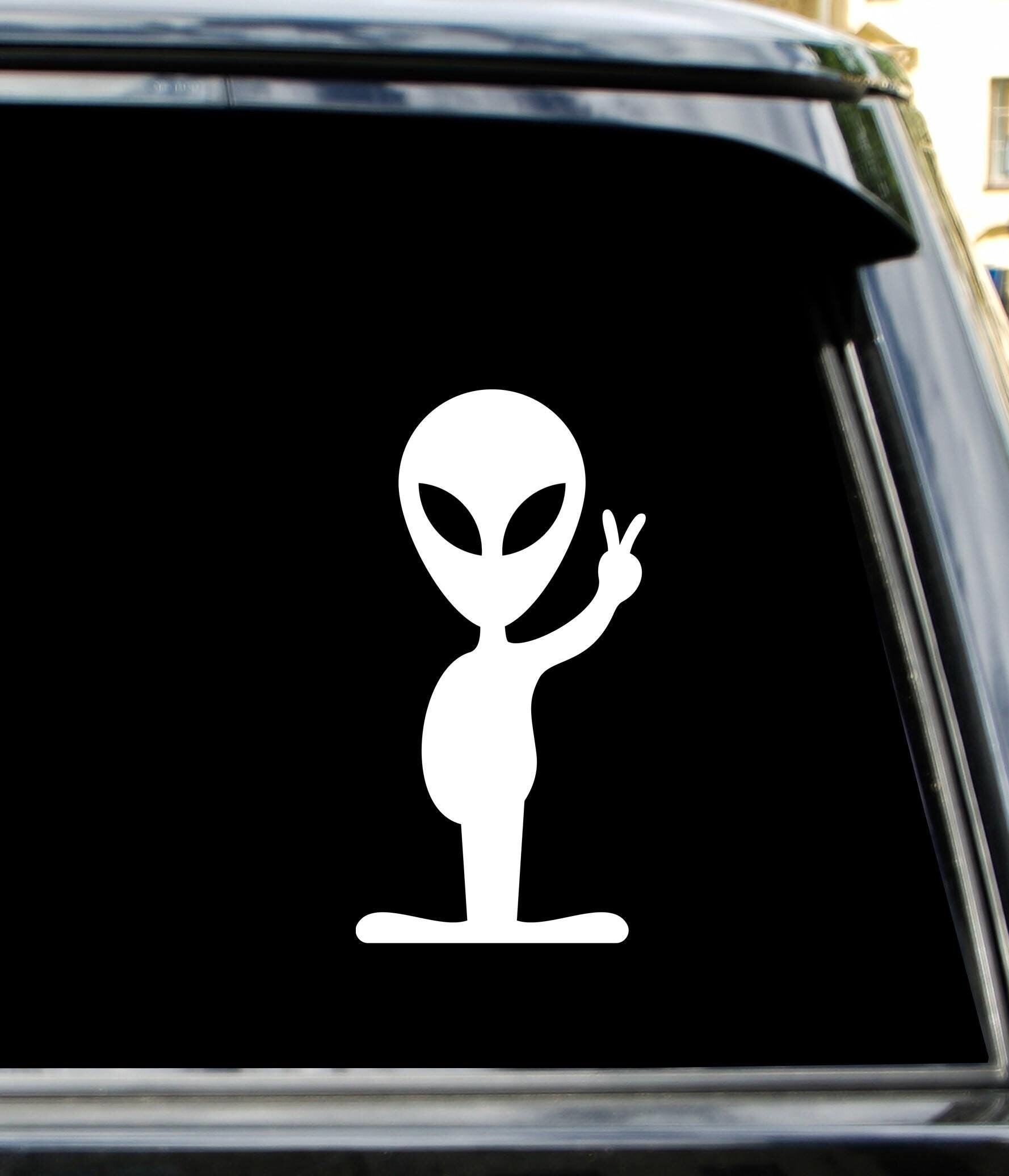 Alien Peace Sign Sticker, Peace Decal, Alien Car Accessories, Peace ...