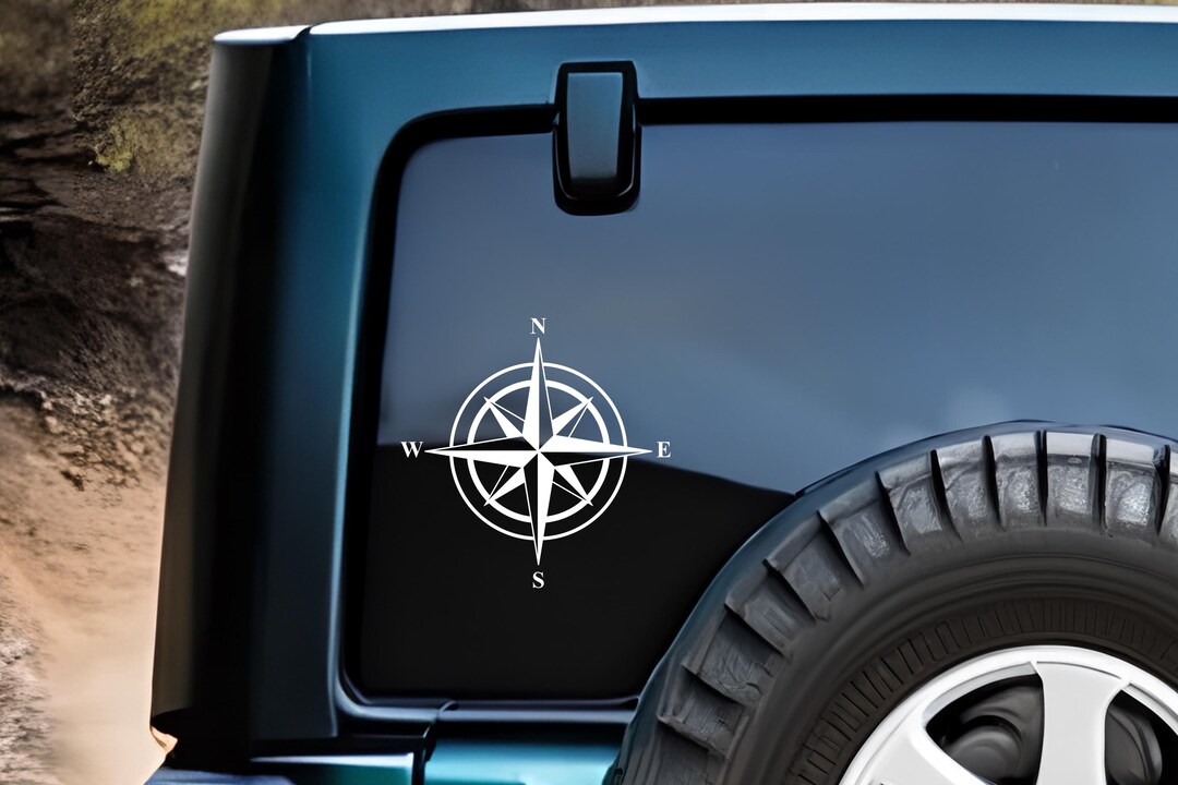 Compass Vinyl Decal, Compass Rose Decal, Nautical Compass Vinyl Decal ...