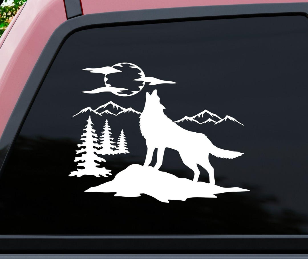 Howling Wolf Vinyl Decal: Car Window Sticker - Etsy