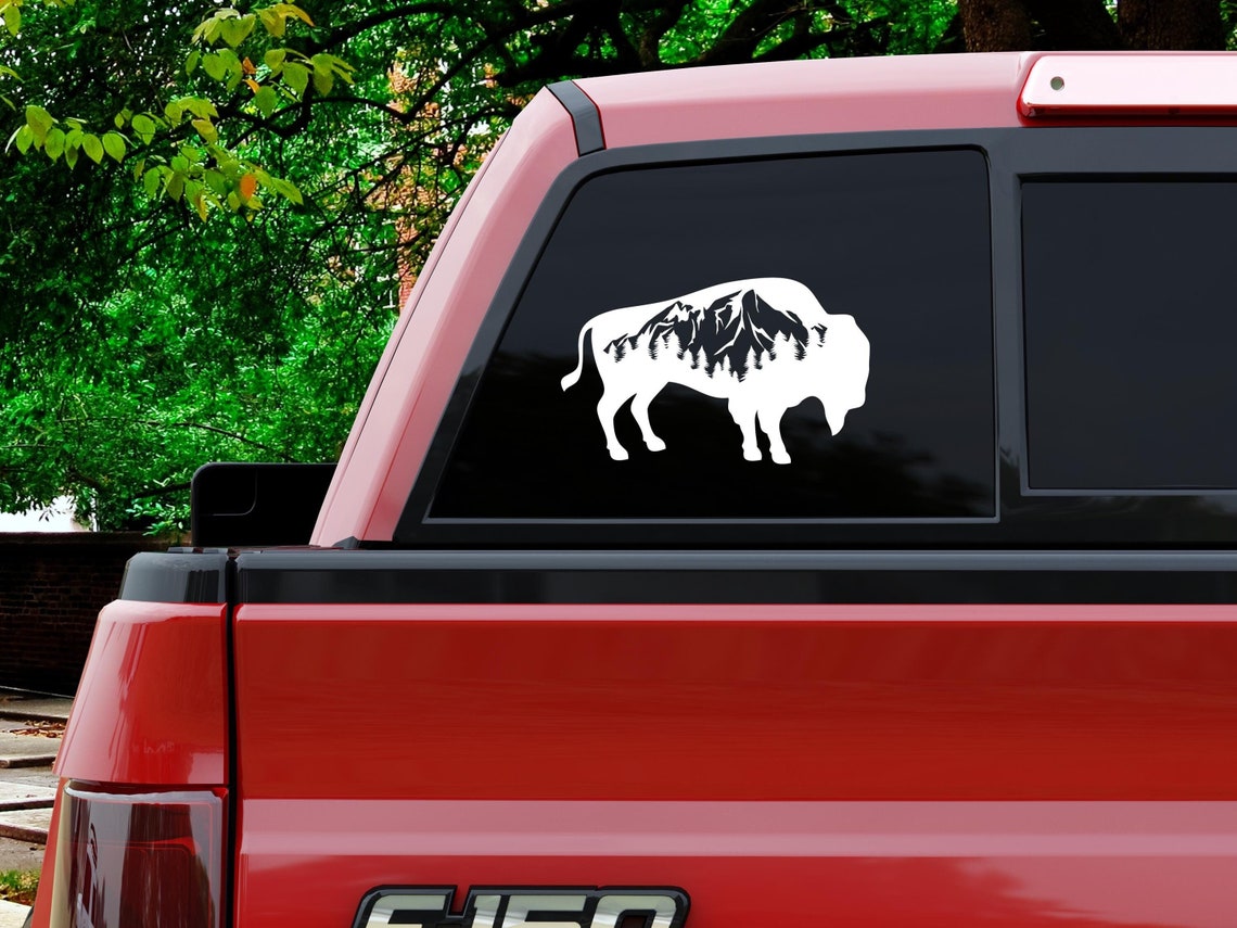Mountain Buffalo Car Decal: Bison Laptop Sticker - Etsy