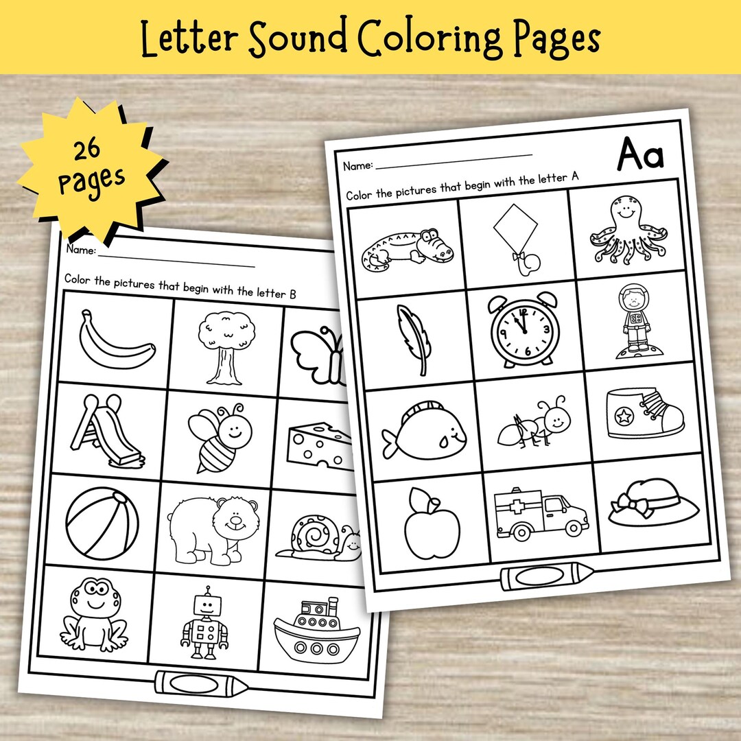 Letter Sound Coloring Pages Beginning Sound Practice, Learning Letters ...