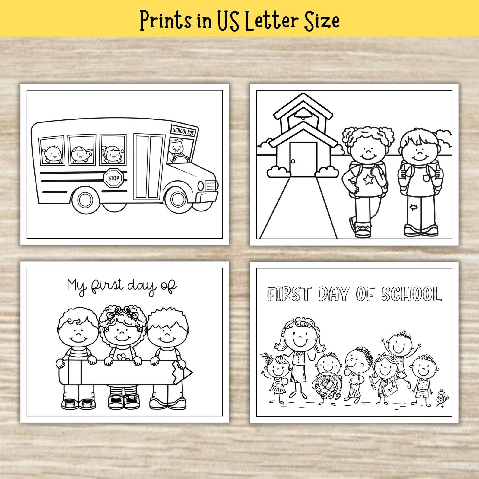 Back to School Coloring Pages Classroom Printable Activity, Kids ...