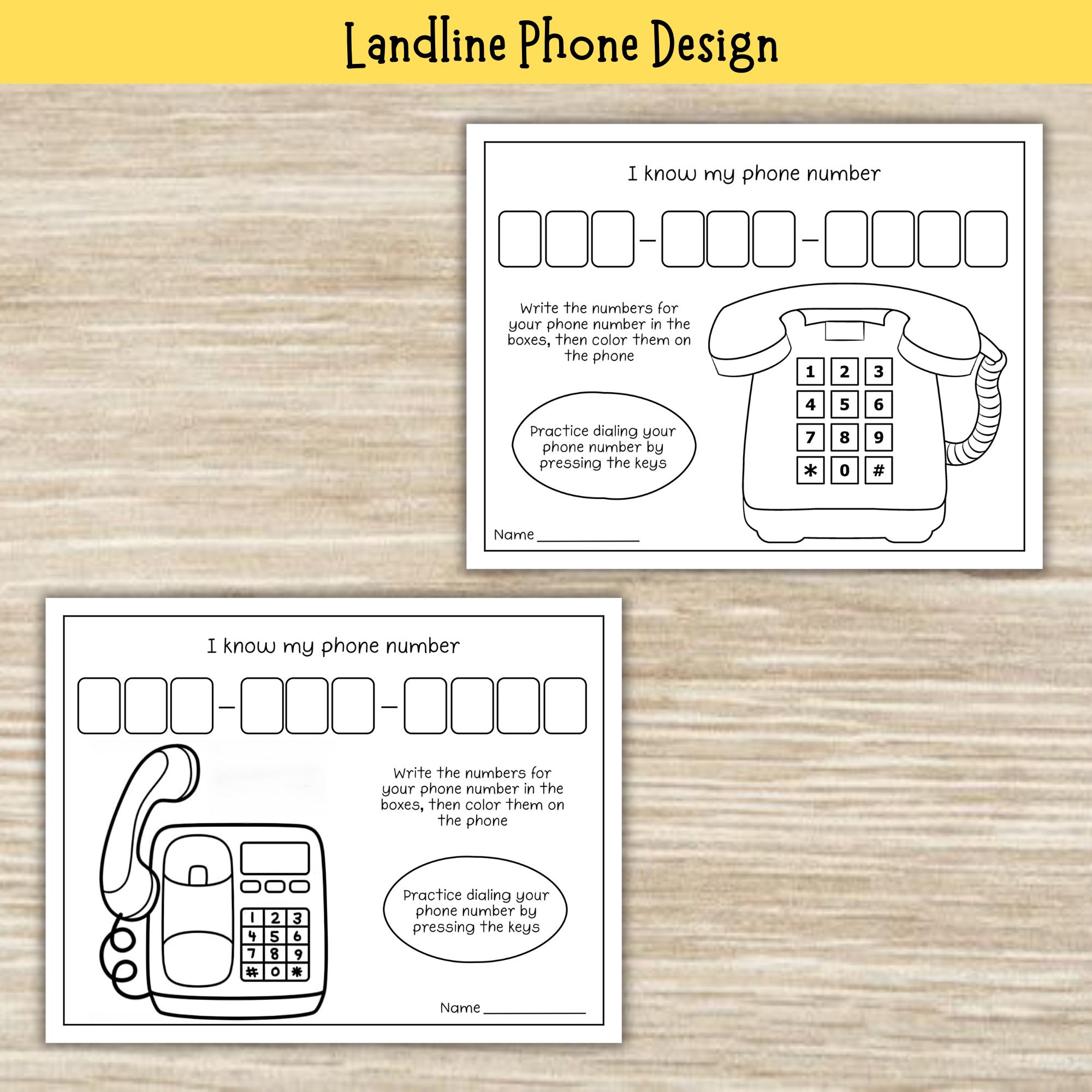 I Know My Phone Number Worksheets Phone Number Practice, 3 PDF Learning ...