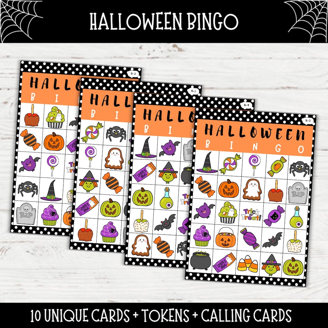 Halloween BINGO Spooky Printable Game for Kids, Booday Fun Party ...