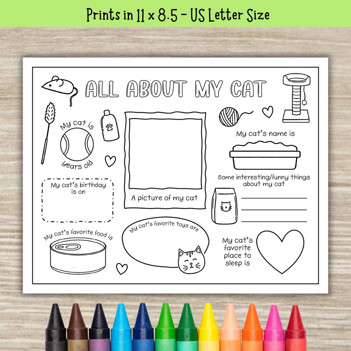All About My Pet, Dog and Cat 3 Printable Worksheets, Digital Download ...