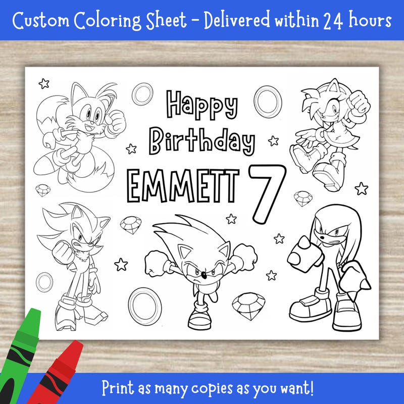 Sonic Party Printable - Etsy