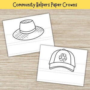 Community Helpers Paper Crowns Kids Crafts, Printable Activity, Police ...