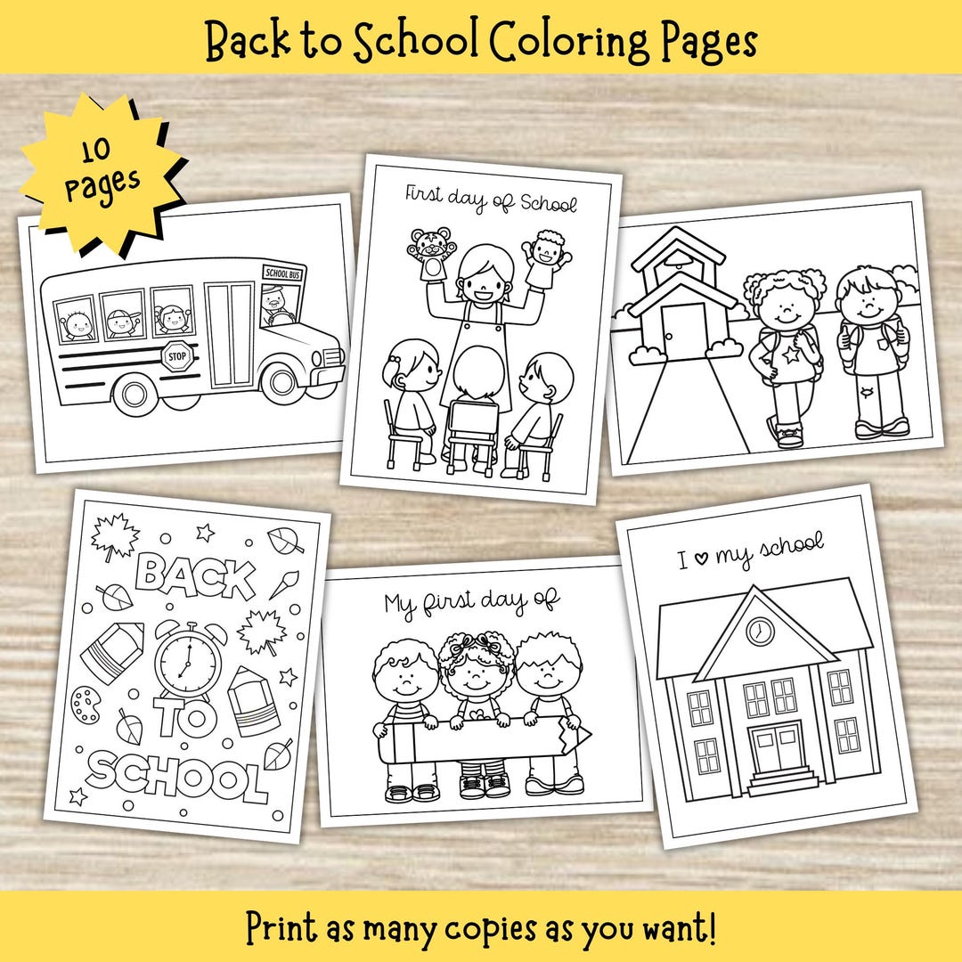 Back to School Coloring Pages Classroom Printable Activity, Kids ...