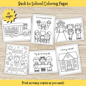 Back to School Coloring Pages Classroom Printable Activity, Kids ...
