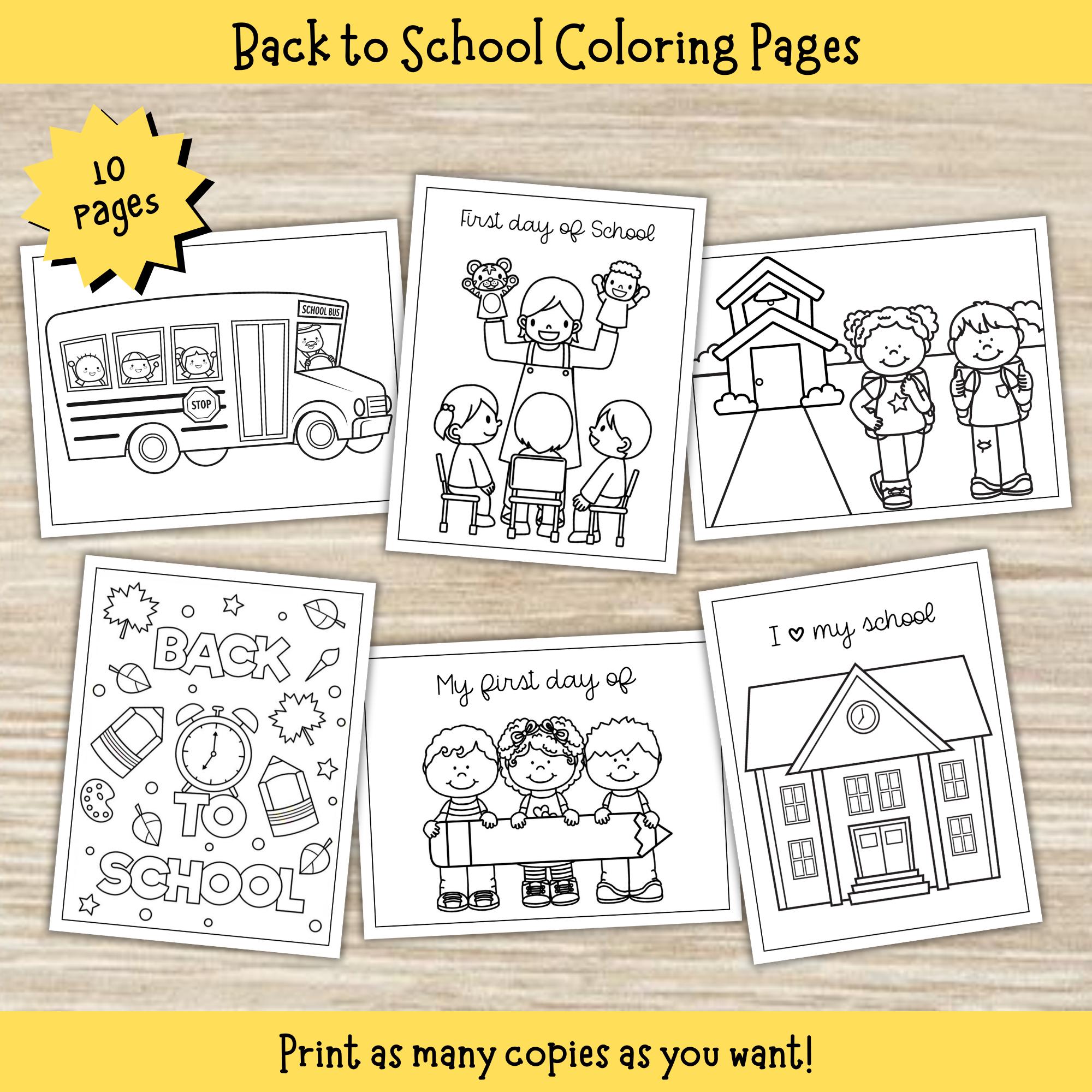 Back to School Coloring Pages Classroom Printable Activity, Kids ...