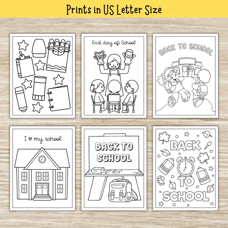 Back to School Coloring Pages Classroom Printable Activity, Kids ...