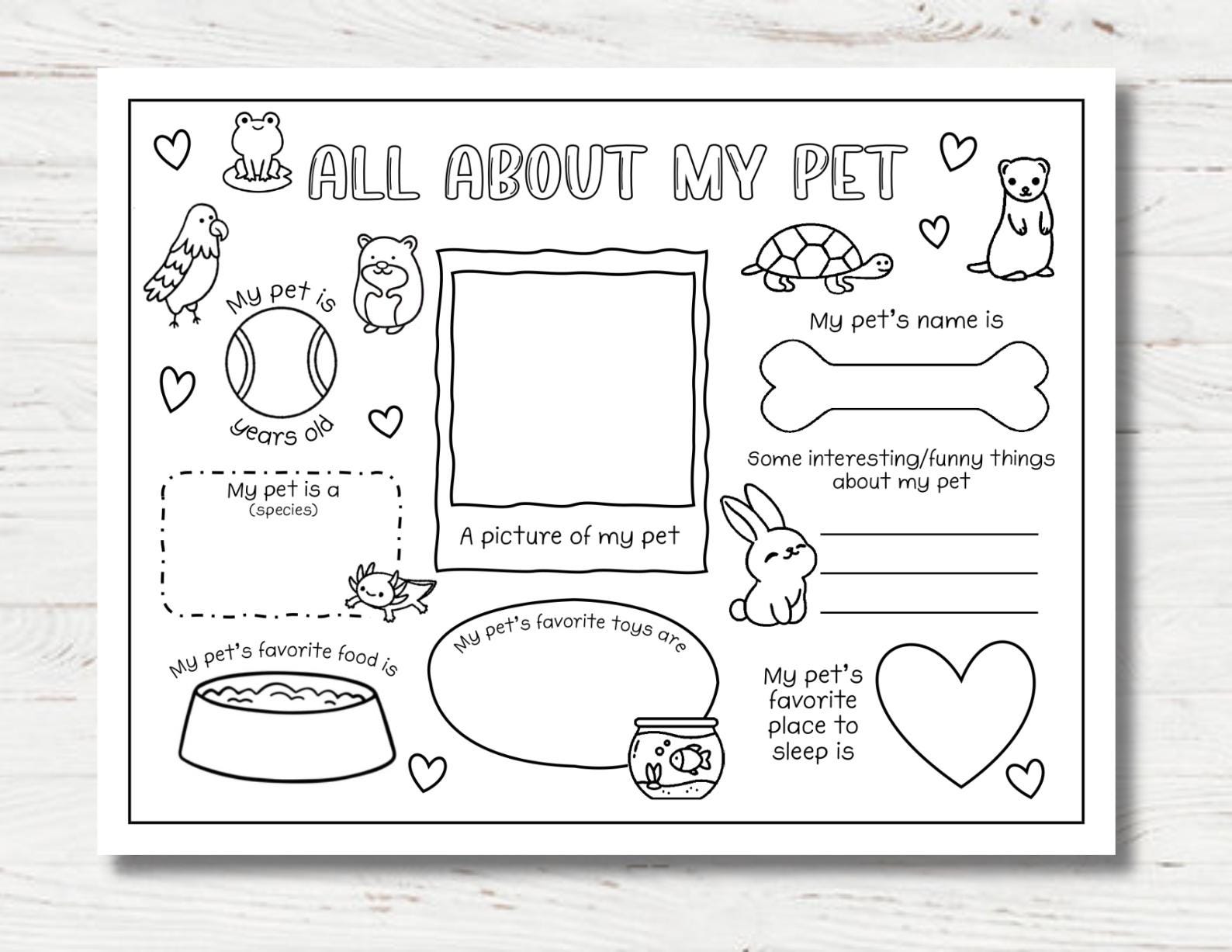 All About My Pet, Dog and Cat 3 Printable Worksheets, Digital Download ...