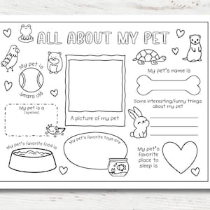 All About My Pet, Dog and Cat 3 Printable Worksheets, Digital Download ...