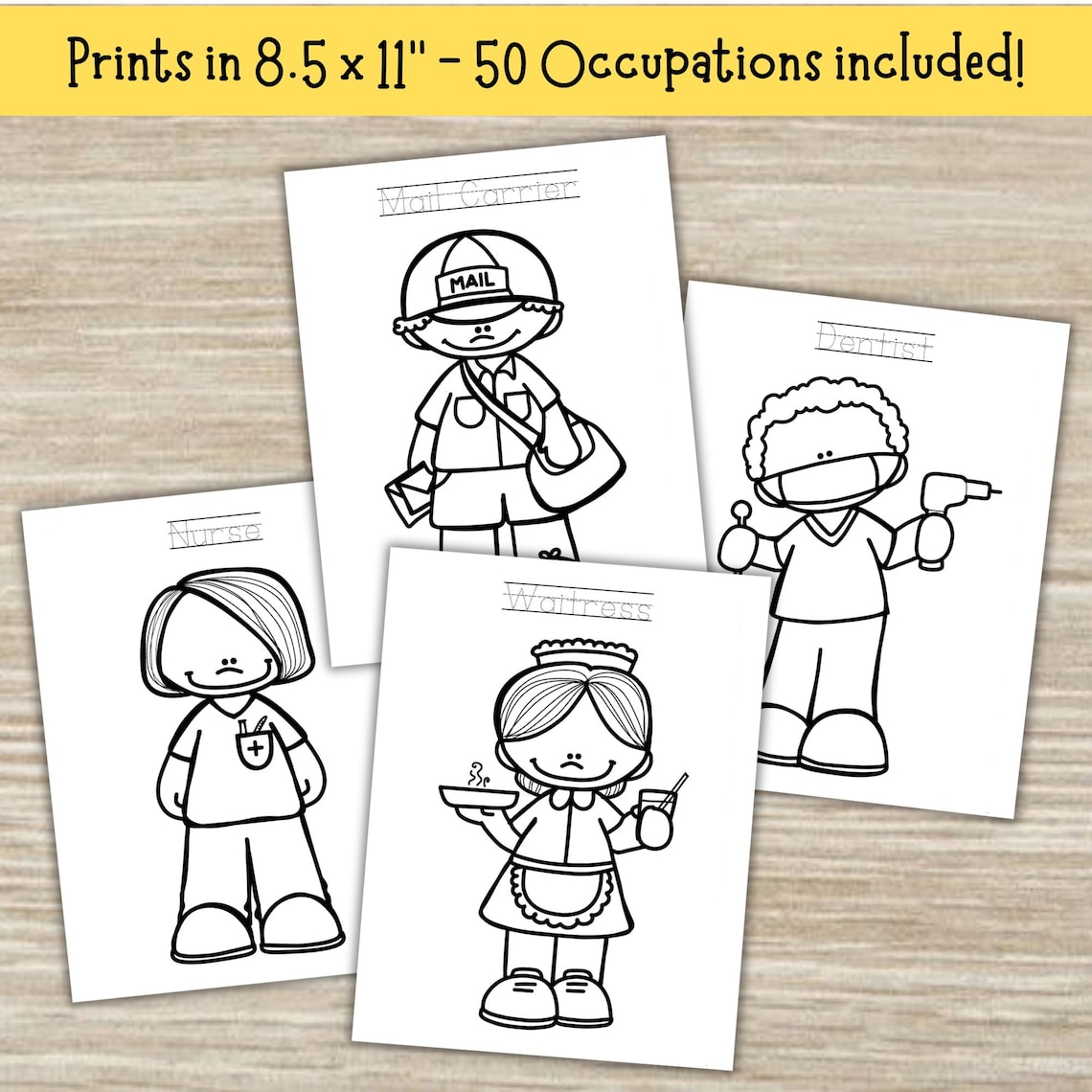 Community Helpers Coloring Pages Occupations Printable Activity ...