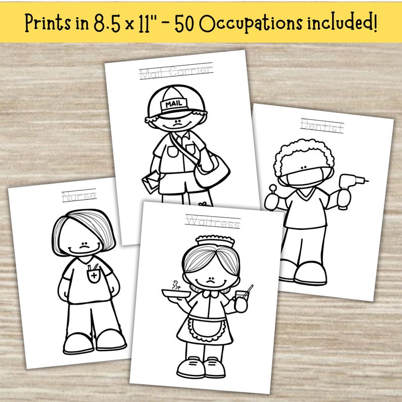 Community Helpers Coloring Pages Occupations Printable Activity ...