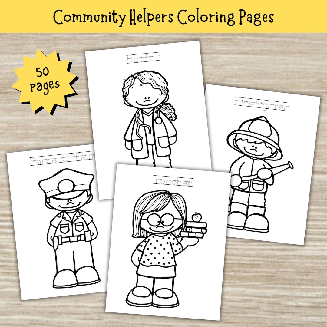 Community Helpers Coloring Pages Occupations Printable Activity ...