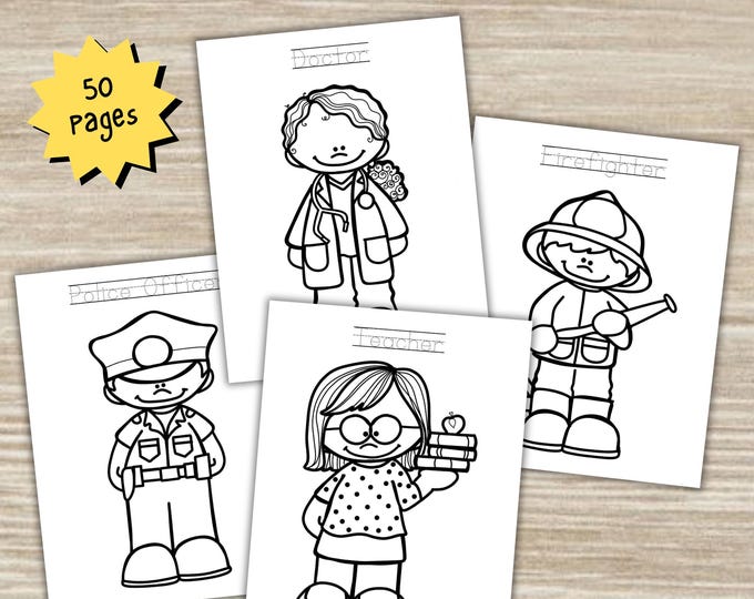 Community Helpers Coloring Pages Occupations Printable Activity ...