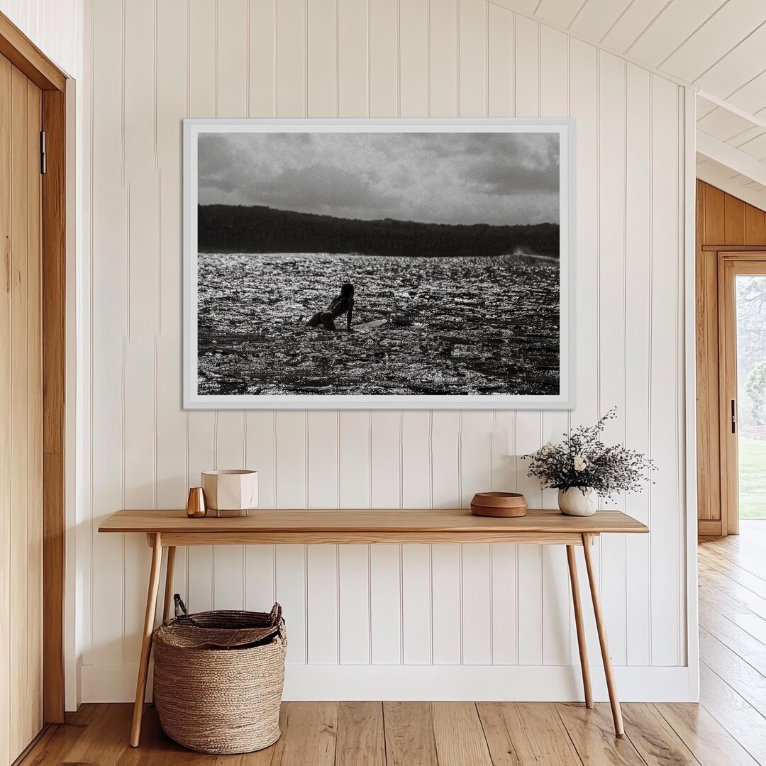 Surf Black & White Photography, Surf Framed Print, Ocean Poster, Female ...