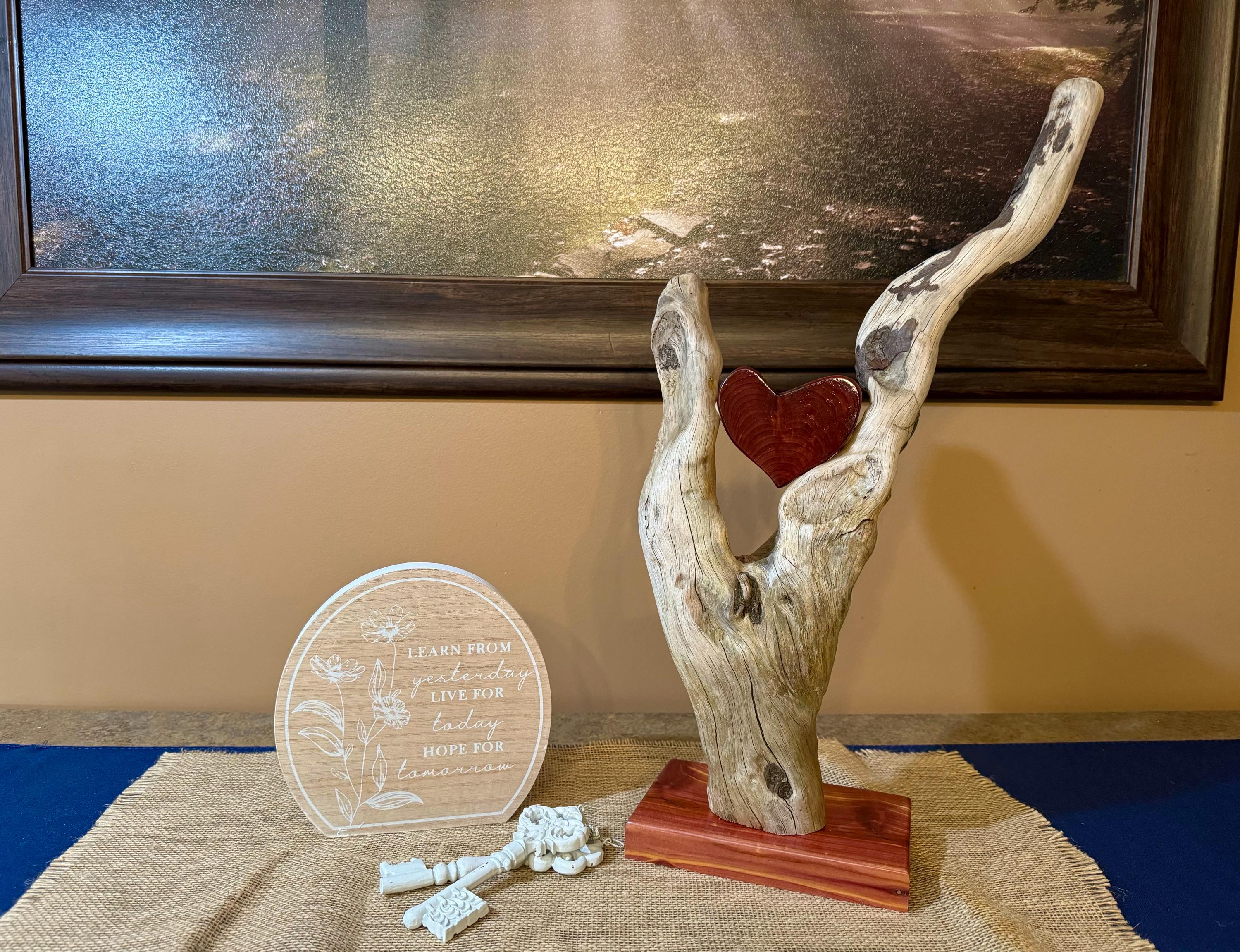 Handmade Red Cedar Heart Centerpiece - Etsy