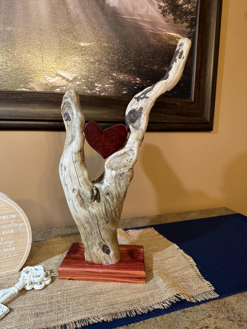 Handmade Red Cedar Heart Centerpiece - Etsy