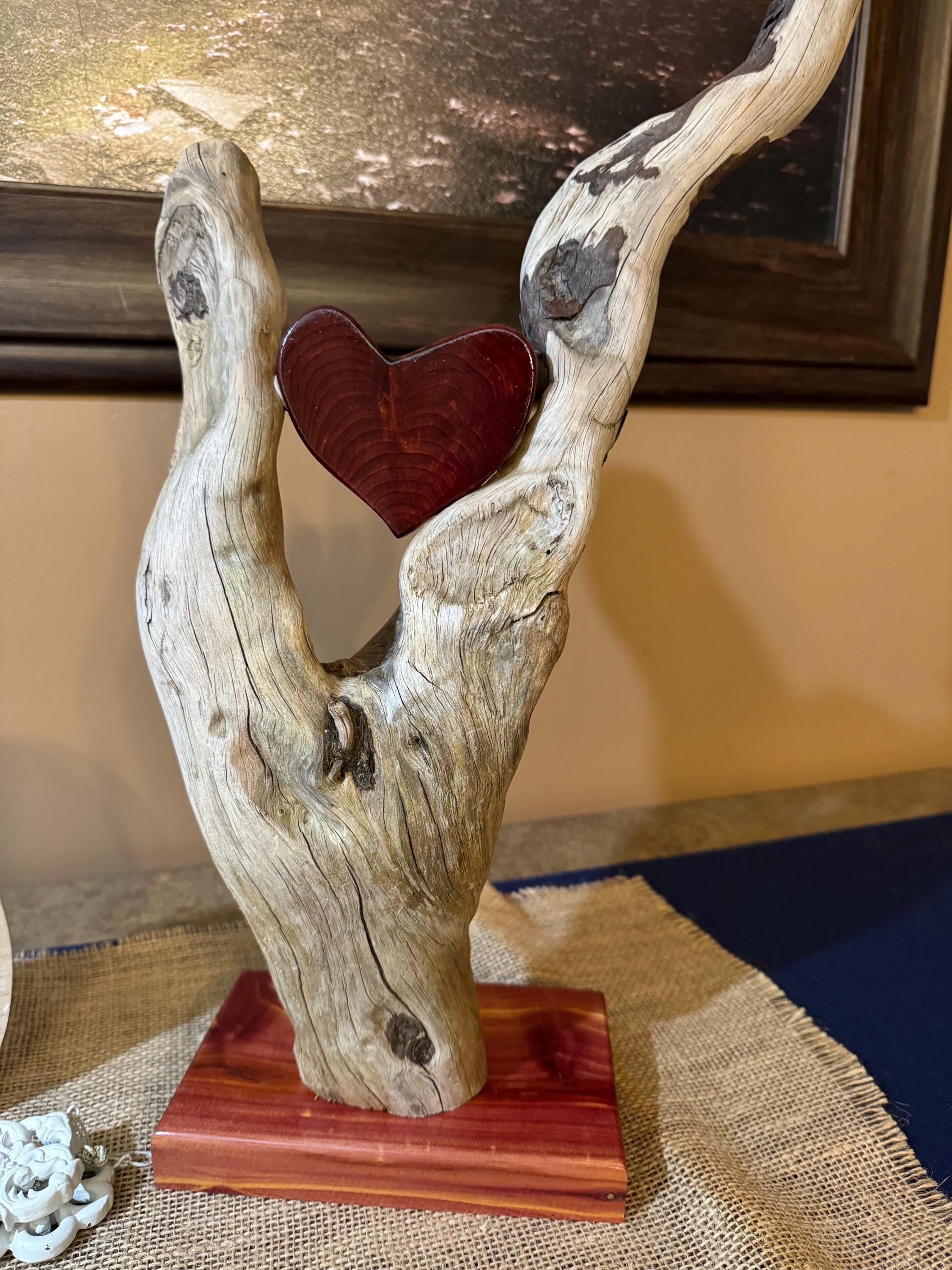 Handmade Red Cedar Heart Centerpiece - Etsy