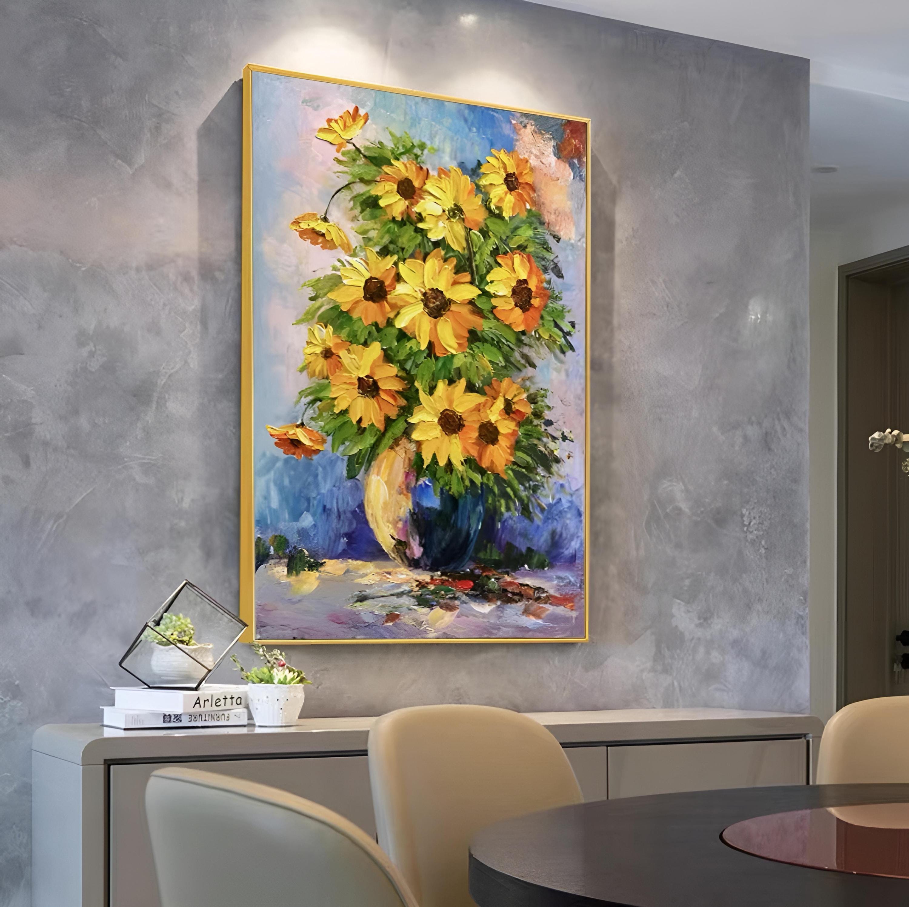 Sunflower Painting Van Gogh Sunflower Wall Art Floral Wall Art Yellow ...